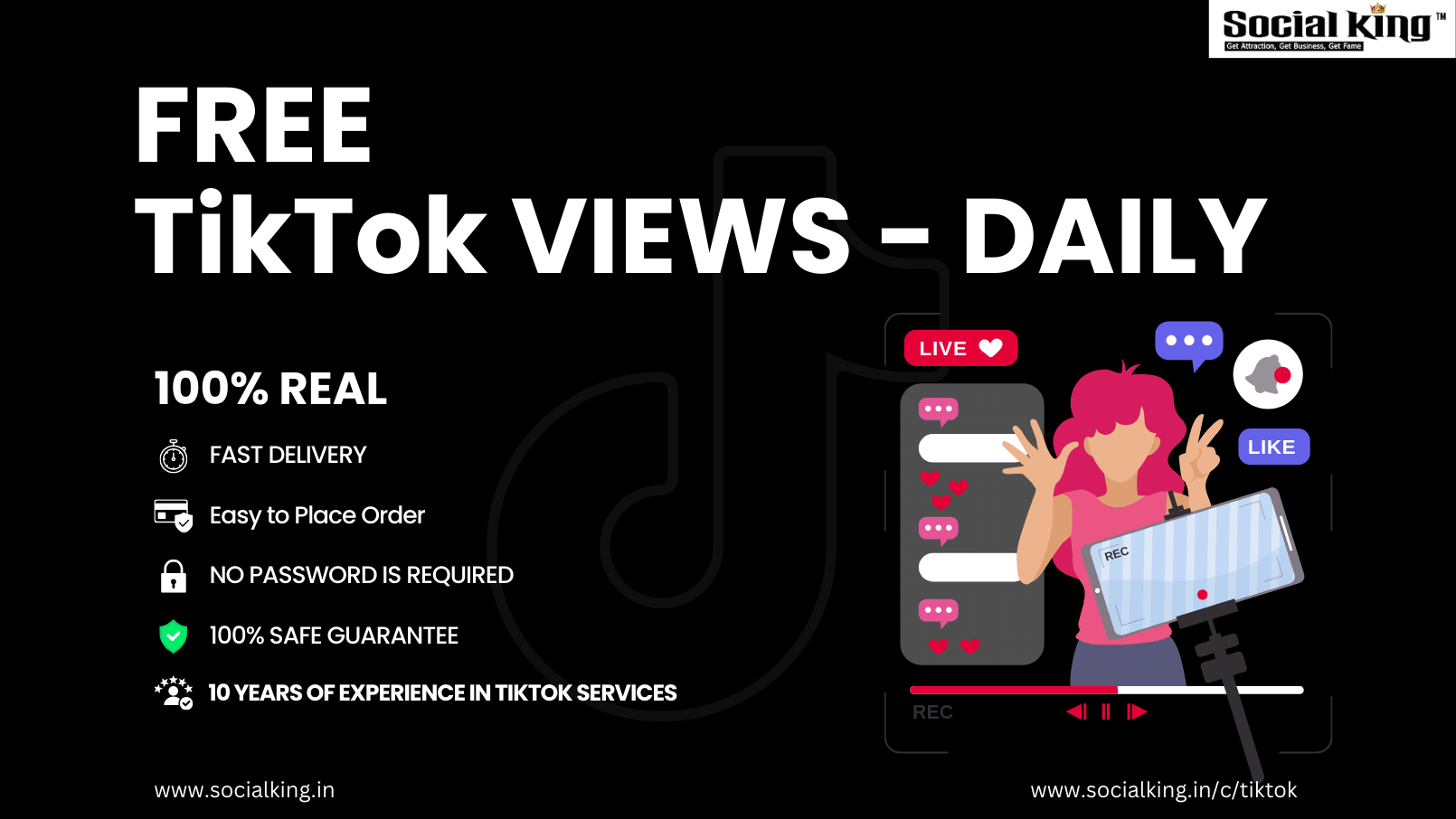 Get 100-1000 Free Tiktok Views Daily - No Credit Cards